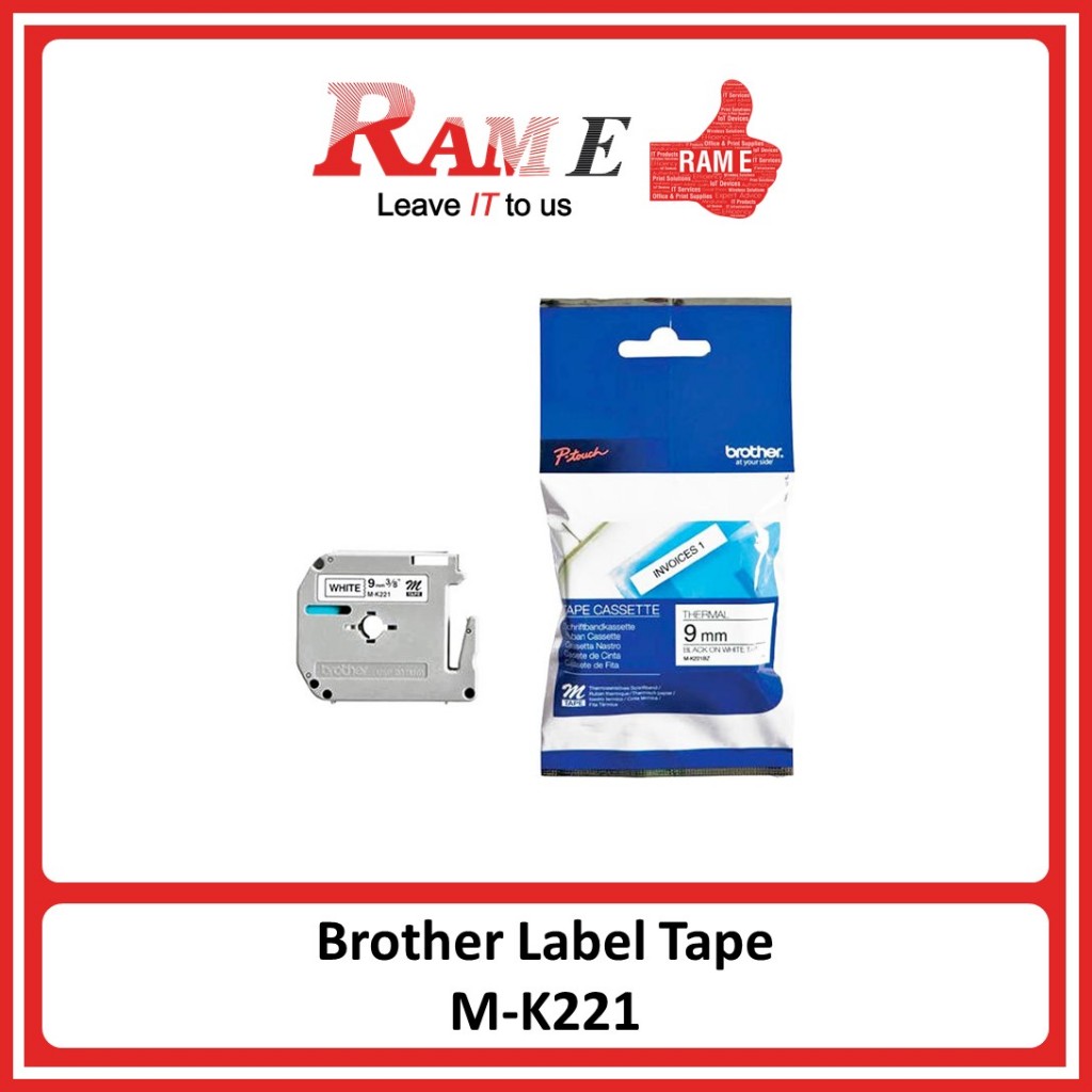 [ORIGINAL] Brother Label Tape 9mm 12mm M-K221 MK221 221 / M-K231 MK231 ...