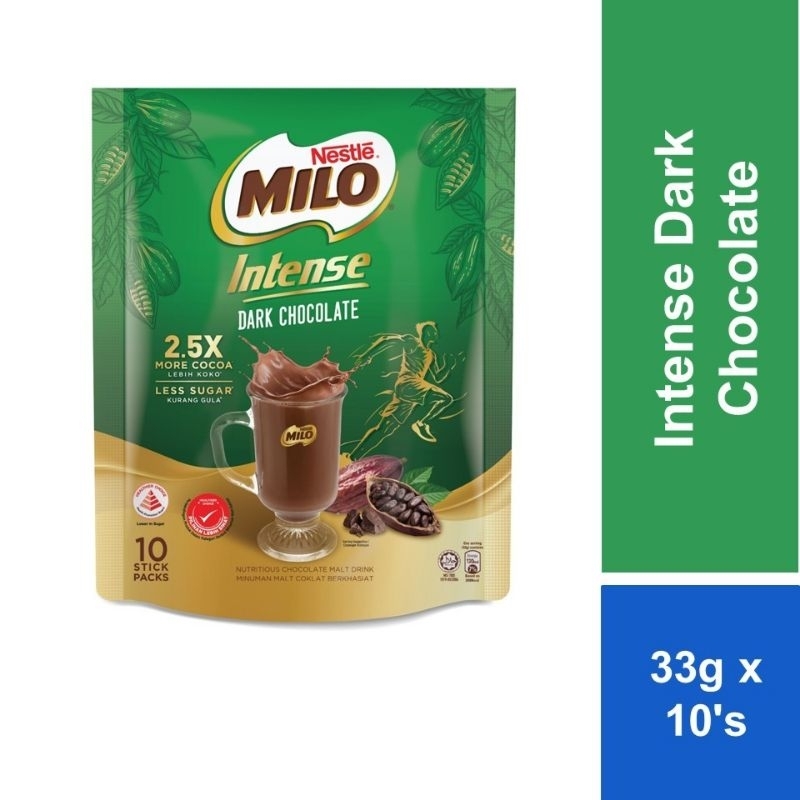 MILO Intense Dark Chocolate Pouch (33g x 10s) | Shopee Singapore