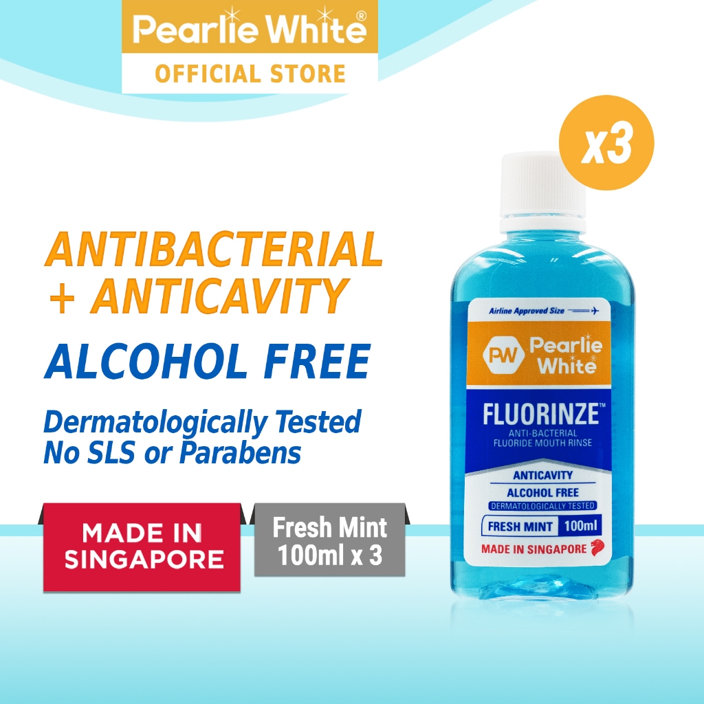 [Bundle of 3] Pearlie White Fluorinze Antibacterial Fluoride Mouth ...