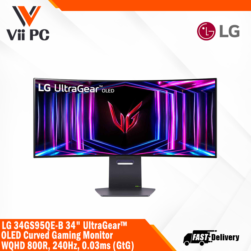 LG 34GS95QE-B 34" UltraGear™ OLED curved gaming monitor, WQHD 800R ...