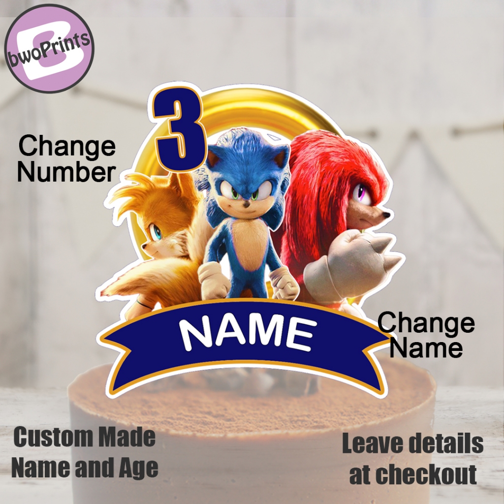 Sonic Cartoon Happpy Birthday Cake Topper Knuckles Cupcake Toppers ...