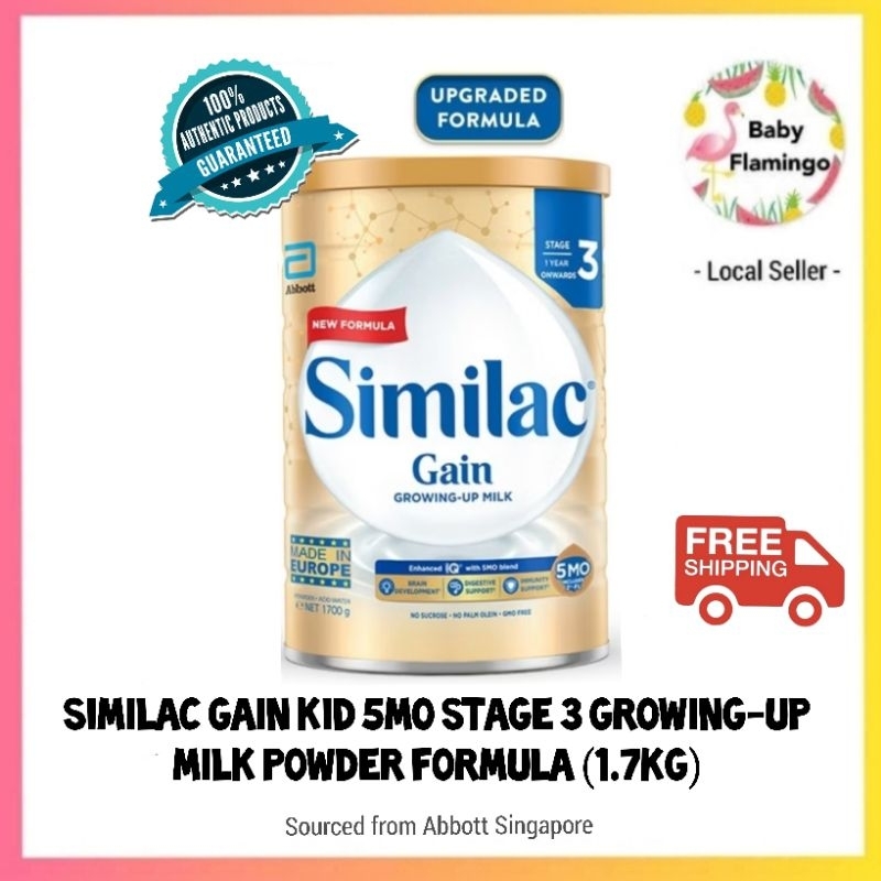 Similac Gain Kid 5MO Stage 3 Growing Up Milk Powder Formula - 1.7kg ...
