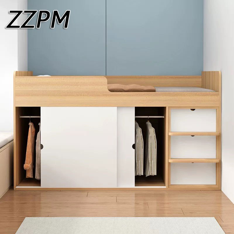 Bed Frame Half-high Bed Children's Bed Wardrobe Integrated Bed Single ...
