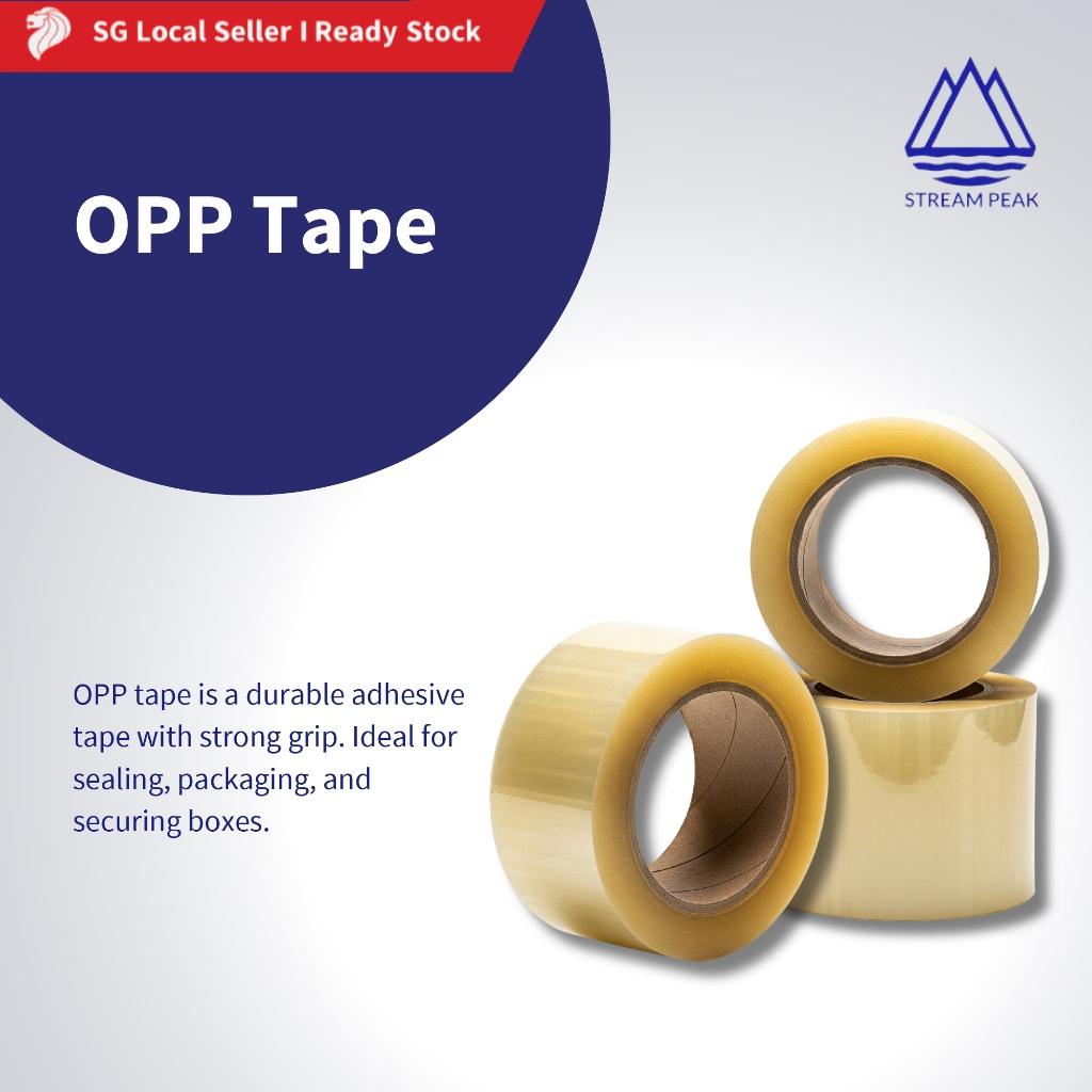 OPP Packing Tape, Jumbo Size, Clear, Strong Adhesive, Durable Sealing ...