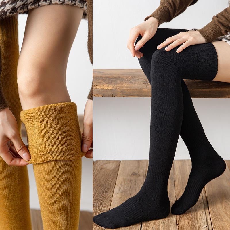 Winter Warm Long Socks Tube Thick High Tube Over Knee-Length Hosiery ...