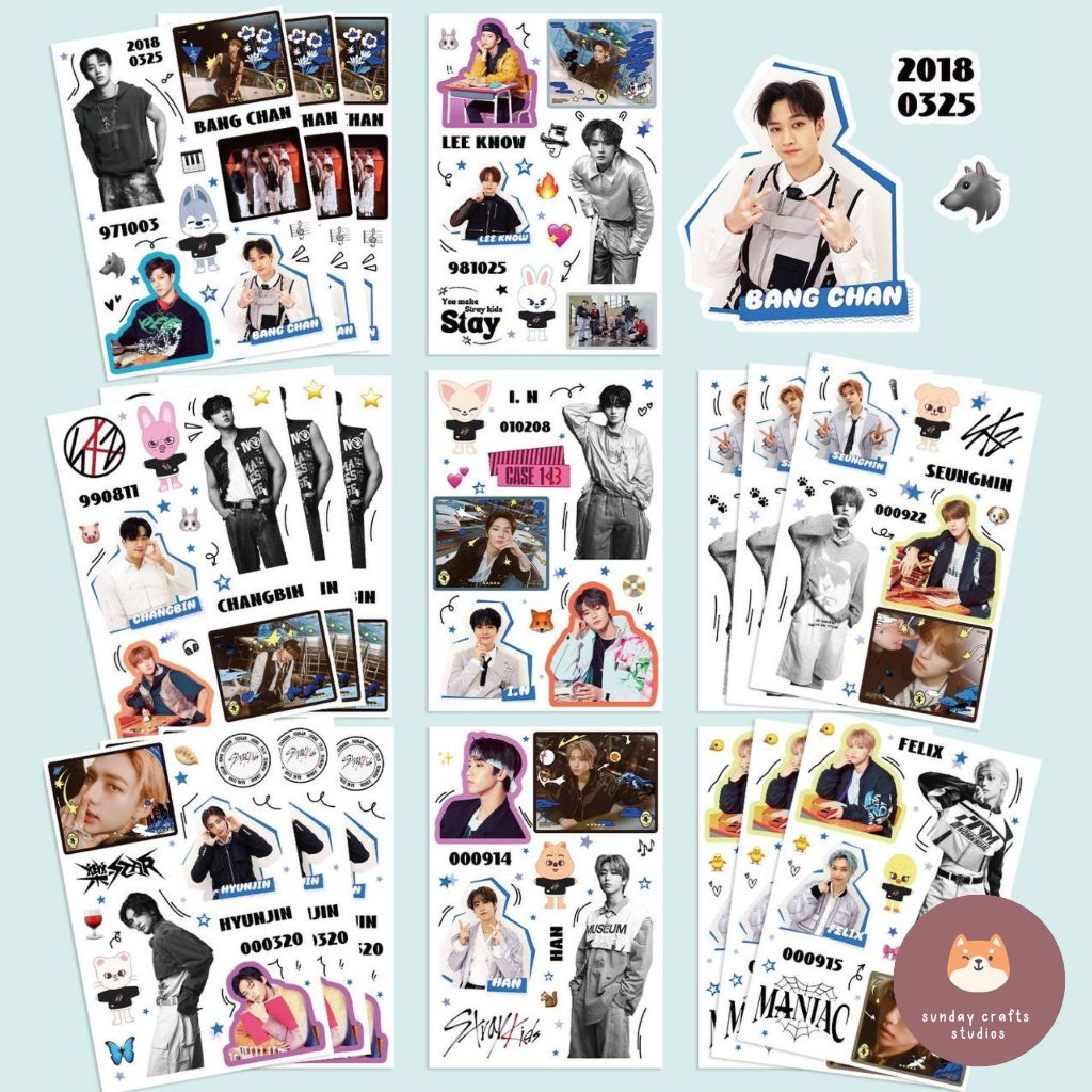 [SG] ️8 Sheets - KPOP Stray Kids Sticker Sheets | Shopee Singapore