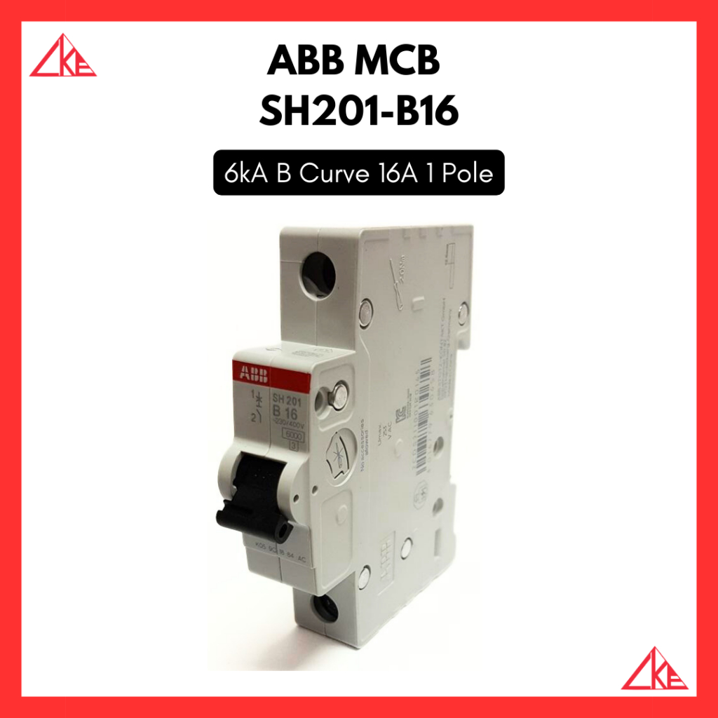 ABB MCB SH201-B16 6kA B Curve 16A 1 Pole Miniature Circuit Breaker | Shopee Singapore