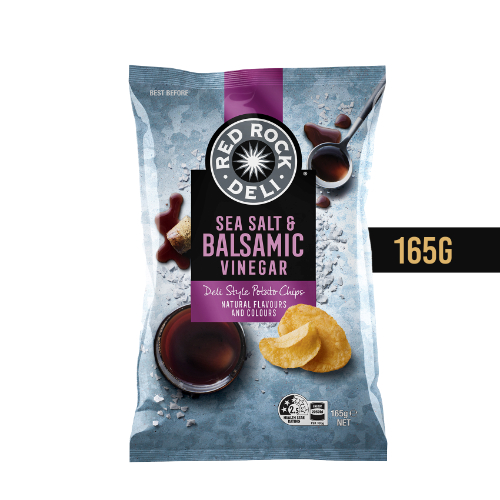 Red Rock Deli Sea Salt And Balsamic Vinegar Potato Chips Snacks (165g ...