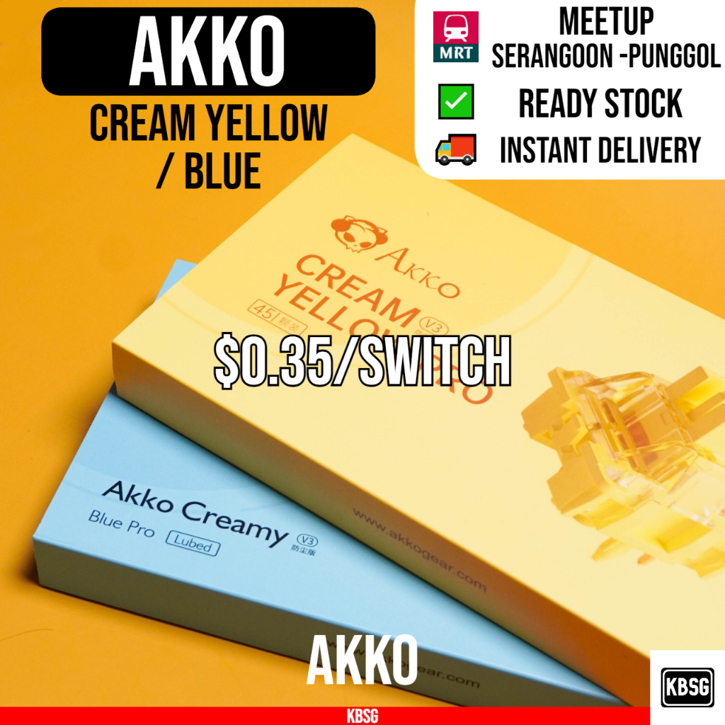 Akko Cream Yellow, Cream Blue PRO switches for mechanical Keyboard ...