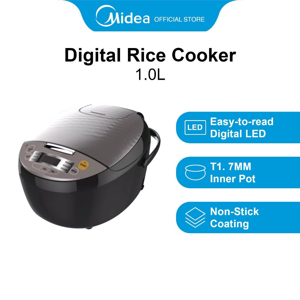 Midea MMR5018 Black Automatic keep warm function Rice Cooker, 1.8L ...