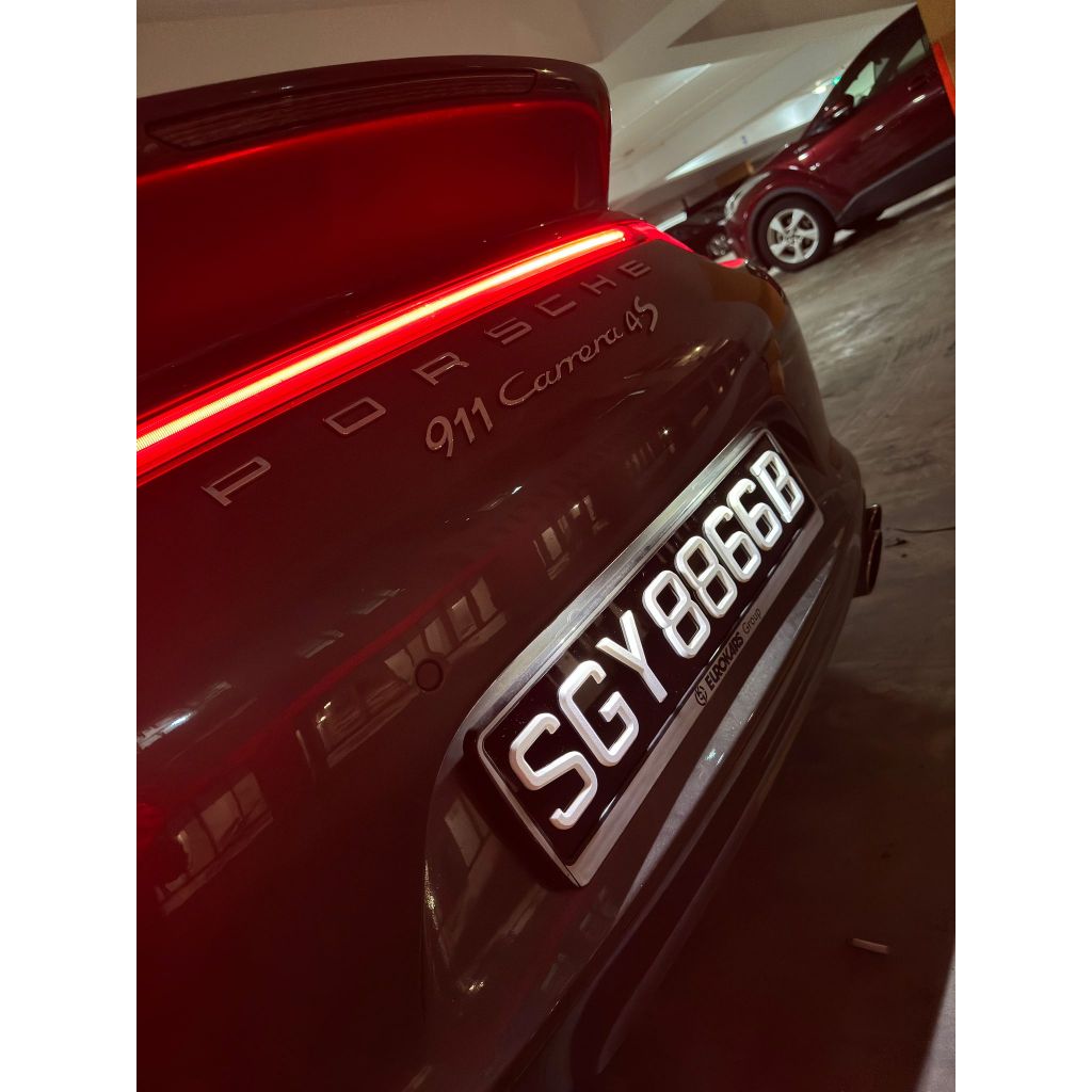 LTA Compliant Singapore First 3D Printed Number Plate Car Plate White ...