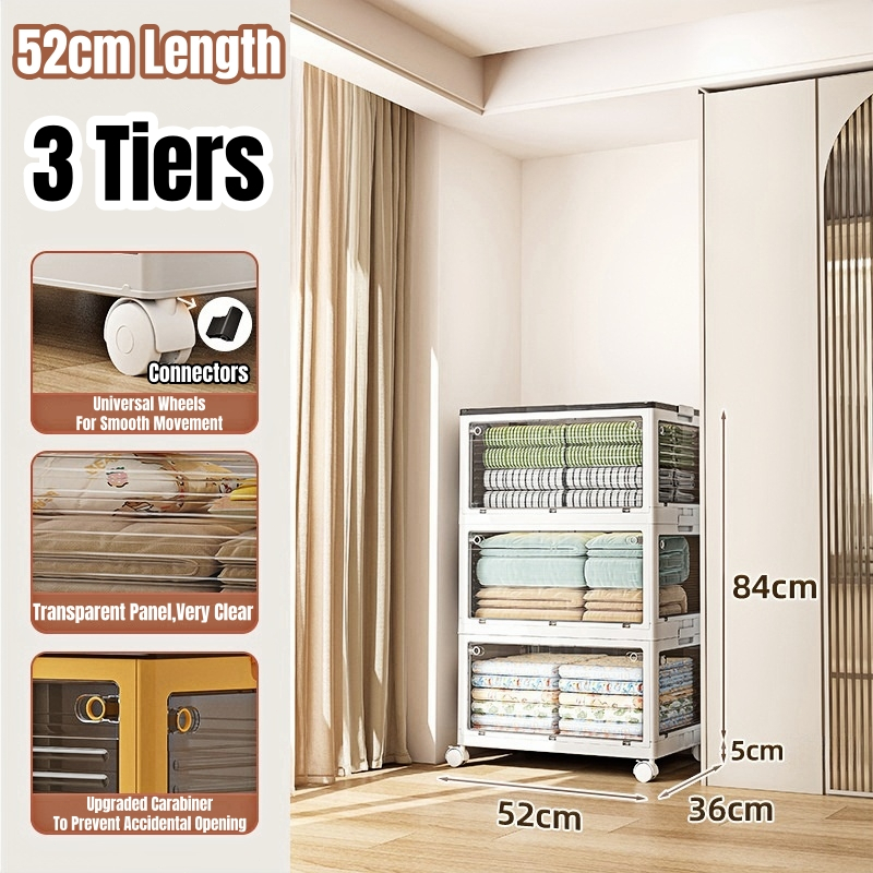 [SG Stock]Foldable Storage Box With Wheels Multi-Functional Stackable ...