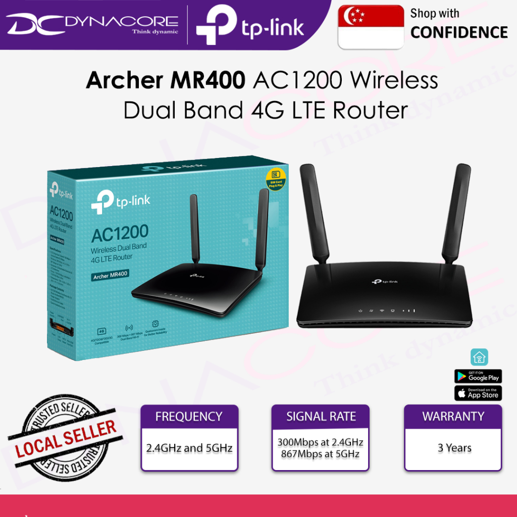 TP-Link Archer MR400 4G 150Mbps LTE AC1200 Wireless Router / TL-MR400 ...