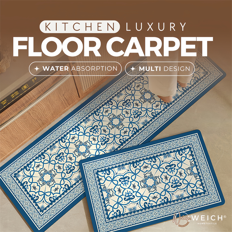 WEICH 2 in 1 Kitchen Floor Mat Water-Absorbent Non-Slip Mat Kitchen ...