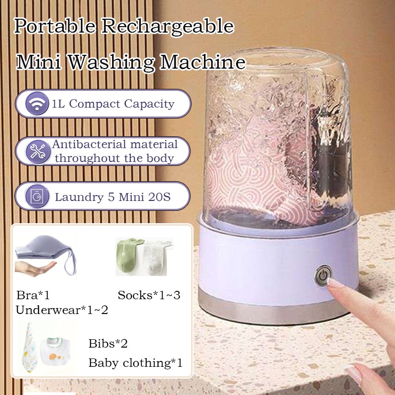 【Ready Stock】Mini Washing Machine Rechargeable Laundry Cup Portable ...