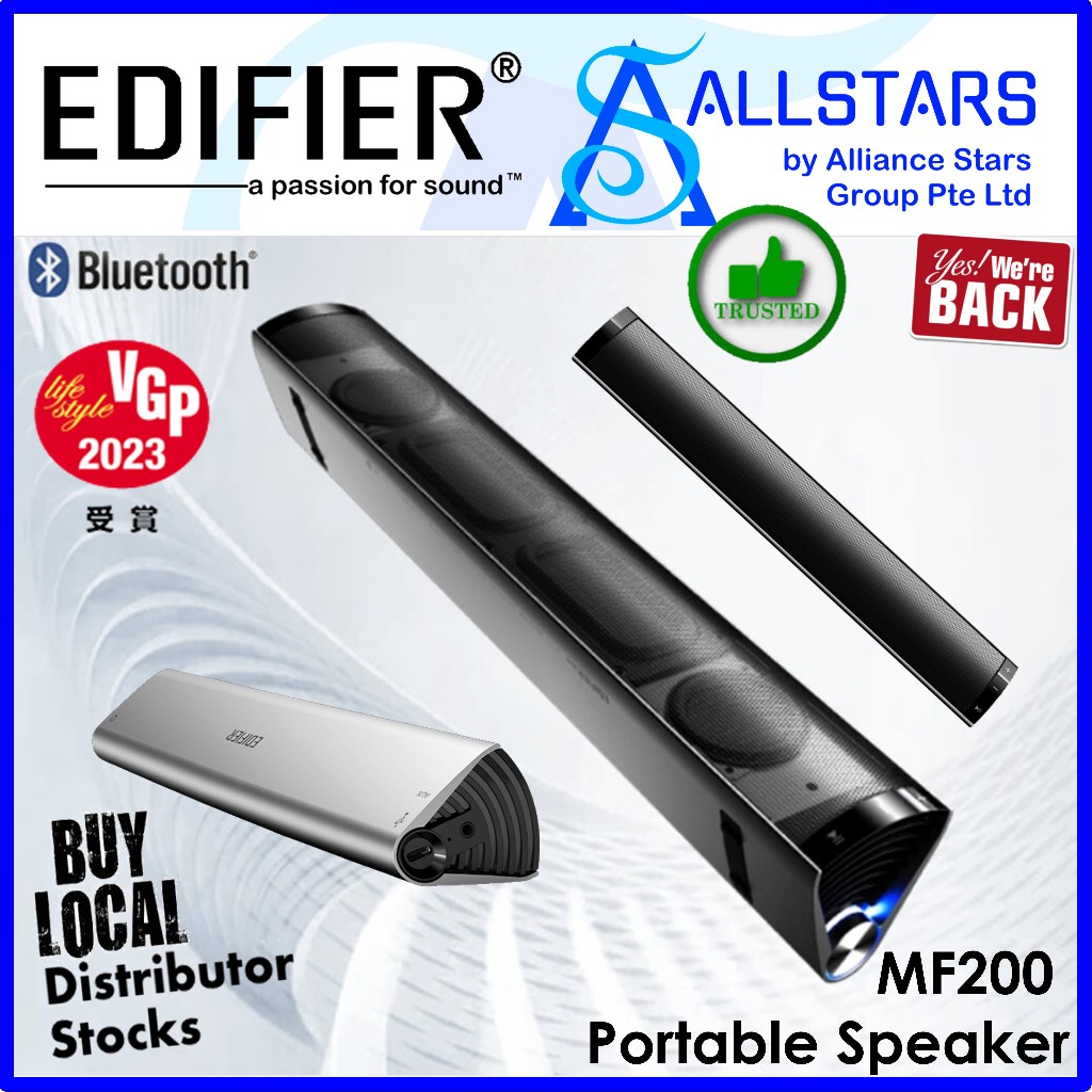 EDIFIER MF200 Silver Portable Bluetooth Speaker / Tabletop Bluetooth Speaker (Warranty 1year ...