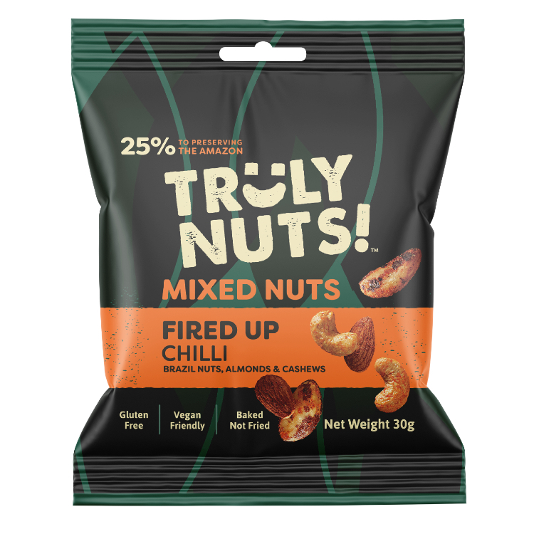 Truly Nuts! Chilli Mixed Nuts - Vegan, Gluten-Free Snack with Flavoured ...
