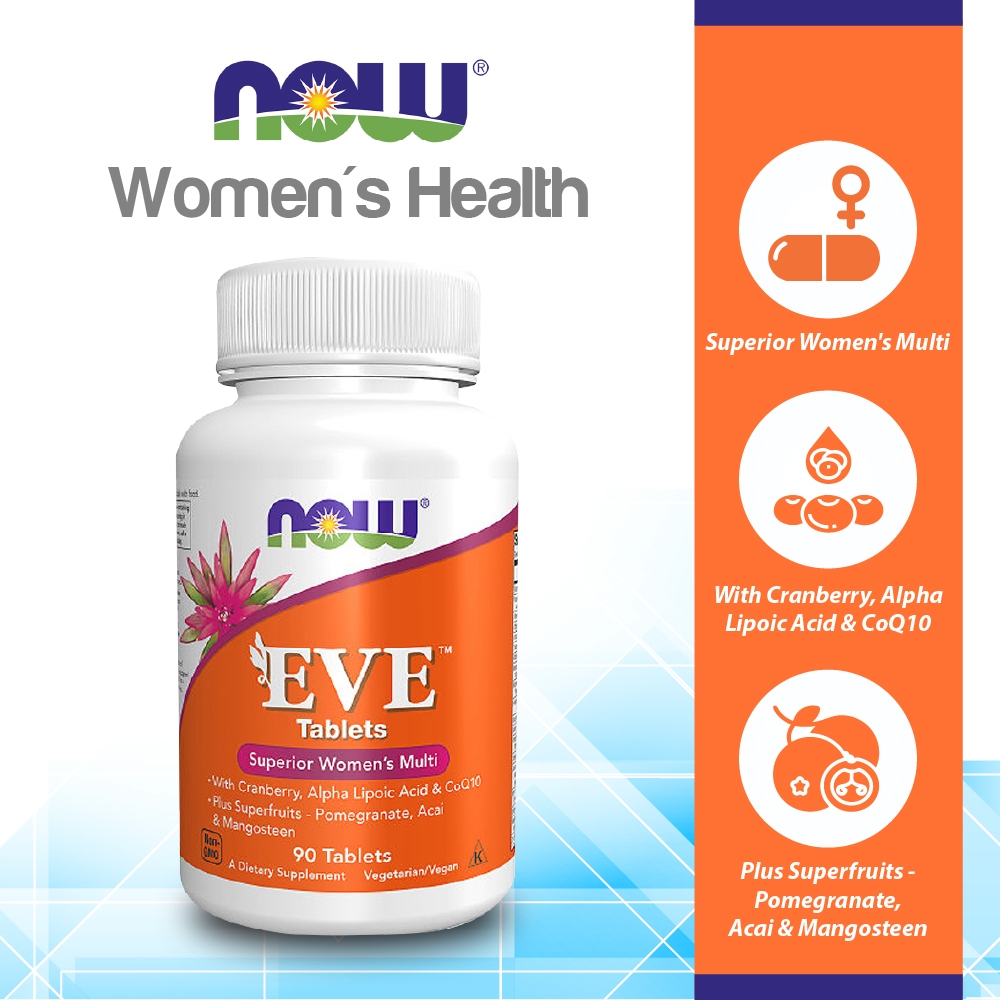 NOW Foods Eve Women's Multivitamin with Cranberry, Alpha Lipoic Acid ...