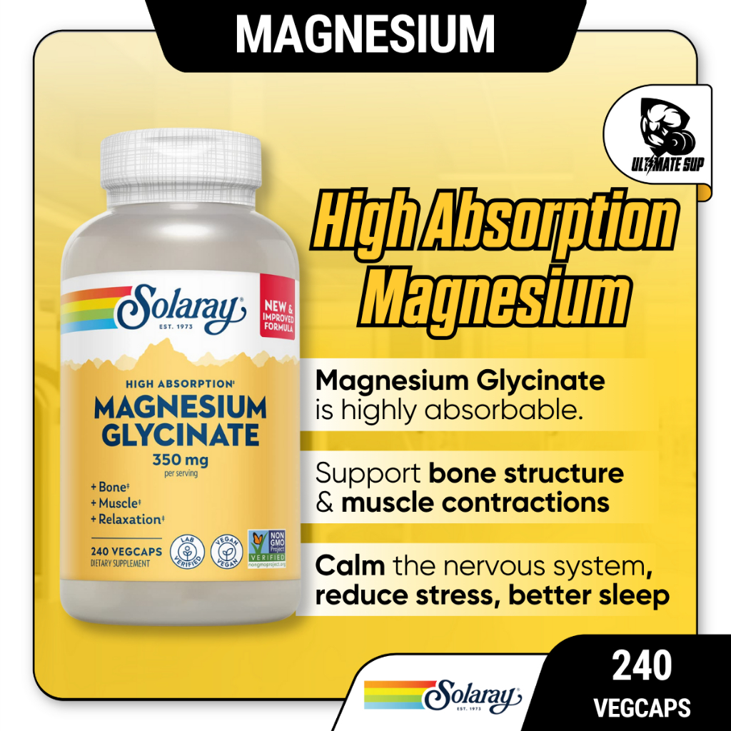 Solaray, High Absorption Magnesium Glycinate For Joint Support, Bone ...