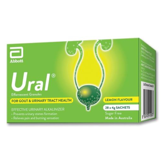 ABBOTT Ural Effervescent Granules 4g Sachet – 28 Sachets / Box – Lemon ...