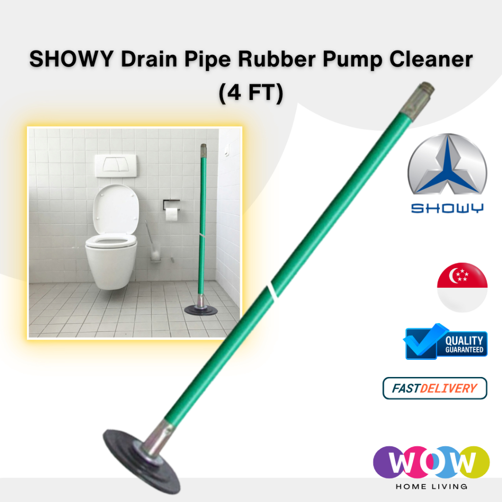 SHOWY 4FT Drain Pipe Rubber Pump Cleaner Choke Drainage Cleaning Tool ...