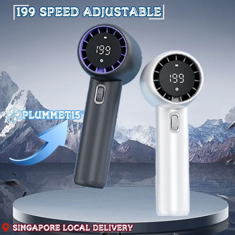 Portable Handheld Fan Strong 199 Gear Wind Speed Rechargeable Mini ...