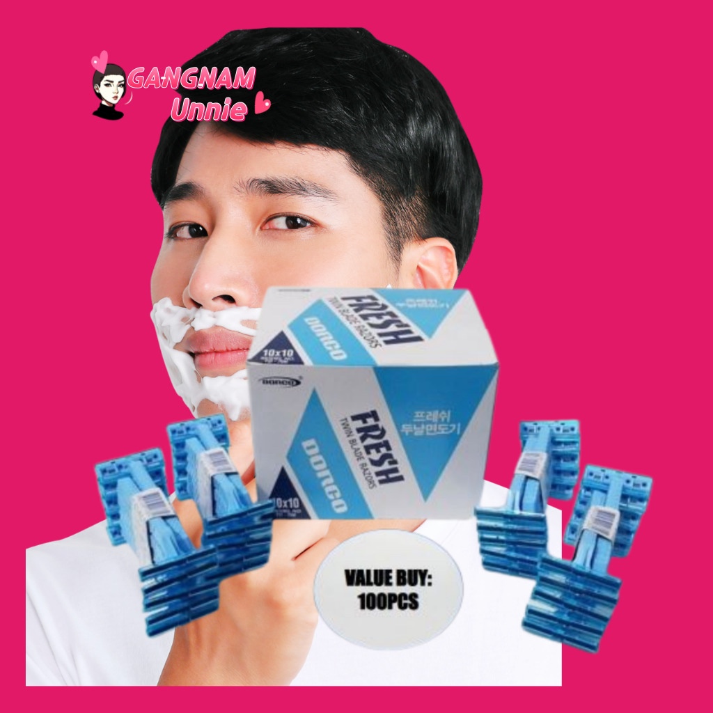 [GangNam Unnie] [Dorco] Korea Stainless Steel Twin blade disposable ...