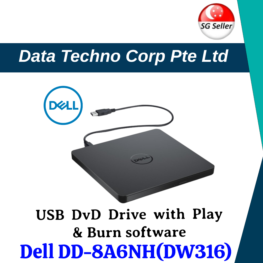 (SG READY STOCK) DELL DW316 EXTERNAL USB SLIM DVD DRIVE WITH PLAY ...