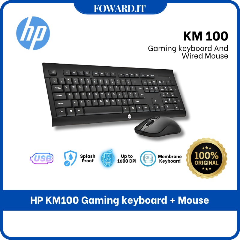 HP KM100 USB Wired Gaming Keyboard Mouse Combo | Shopee Singapore