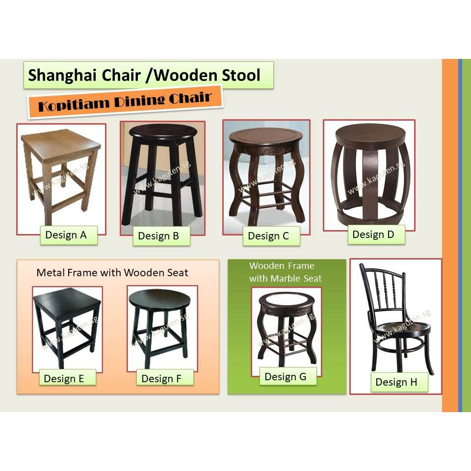 SHANGHAI CHAIR SOLID WOOD Kopitiam Chair Wooden Stool Cafe Chair with ...