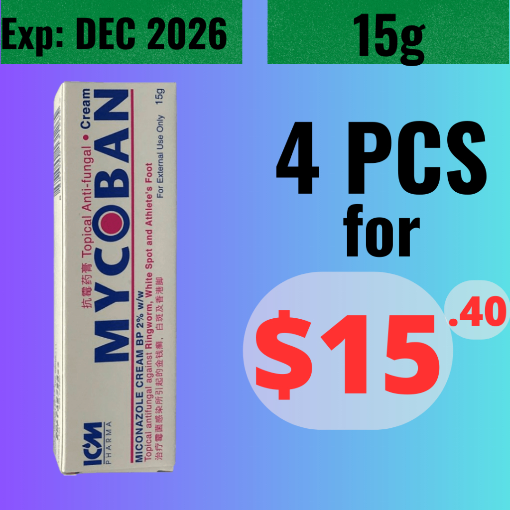 Mycoban Antifungal Cream 15g Anti Fungal Ringworm White Spot and ...