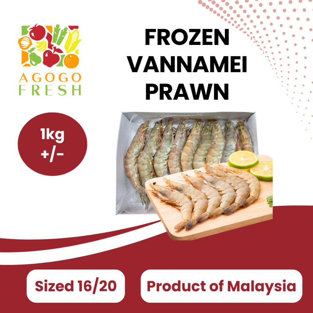 [Agogo Fresh - Frozen] Frozen Vannamei Prawn 16/20 (1kg+/-) | Shopee ...