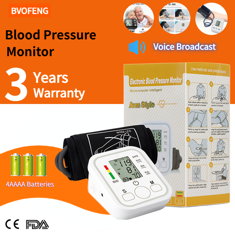 🔥 SG 🔥 Electronic Blood Pressure Monitor Voice Broadcast Medical High ...