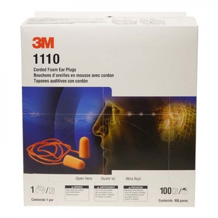 3M Corded Foam Earplugs 1110 (100pairs/box) NRR 29 dB | Shopee Singapore
