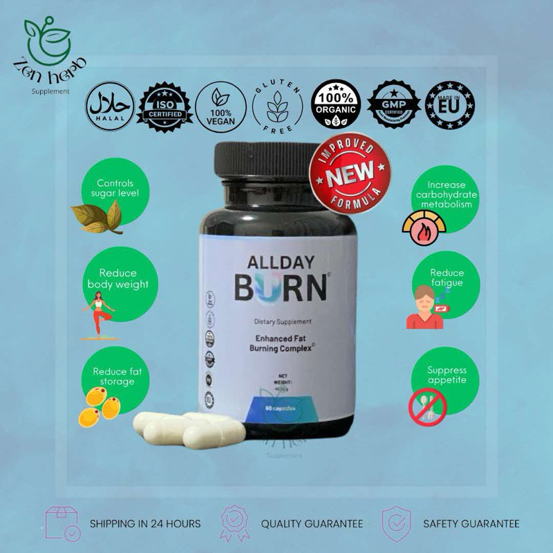 AllDayBurn© Fat Burning Complex | NEW ENHANCED FORMULA | Halal ...