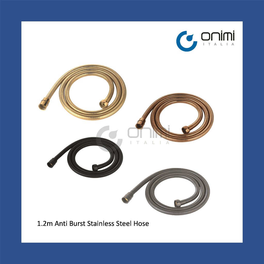 Onimi Italia - 1.2m Stainless Steel Hose / Anti Burst Hose / Black Hose ...