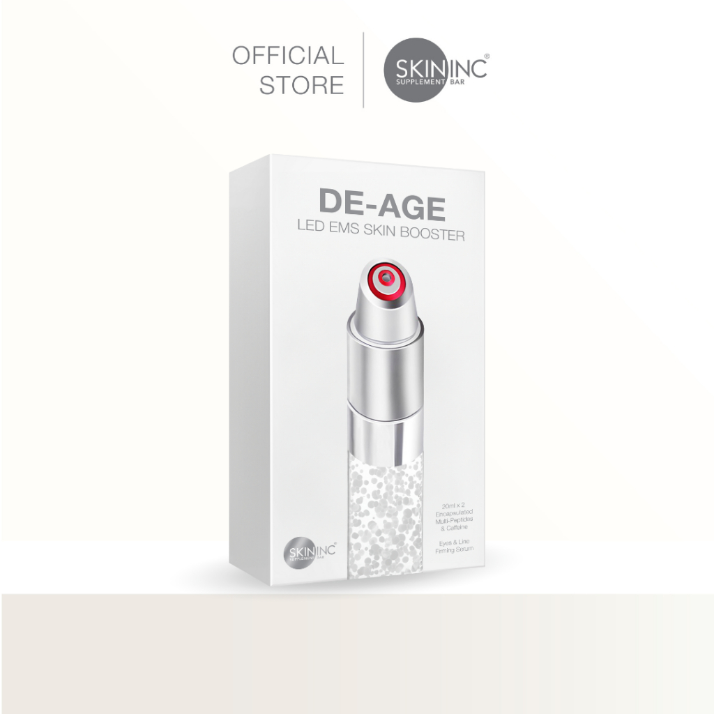 Skin Inc De-Age LED EMS Skin Booster | 20-in-1 Serum + LED & EMS Facial ...