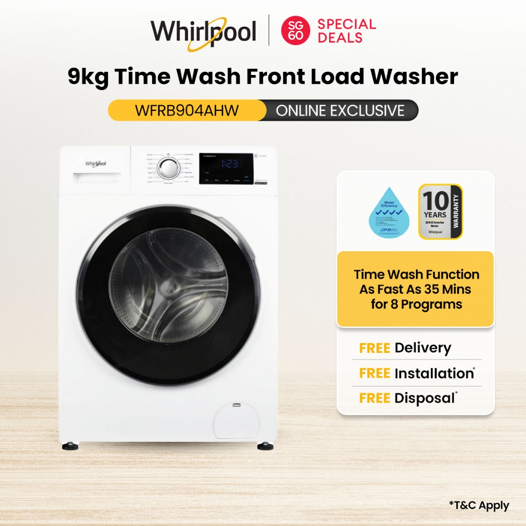 **Online Exclusive** Whirlpool WFRB904AHW Time Wash 9kg Front Load ...