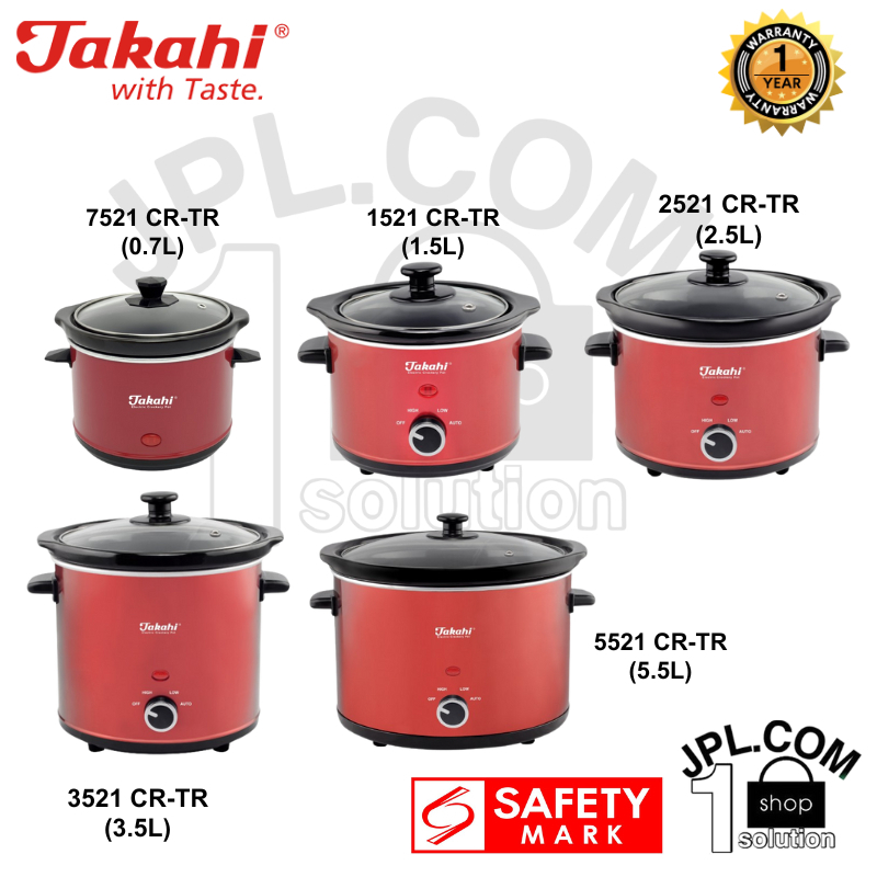 Takahi Electric Crockery Pot 0.7L/1.5L/2.5L/3.5L/5.5L (1521/2521/3521 ...