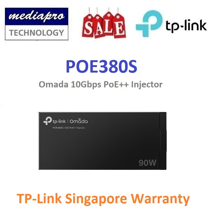 TP-LINK POE380S Omada PoE++ Injector 2× 10 Gbps RJ45 ports Complies ...