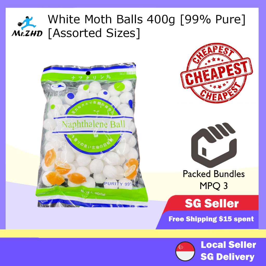 🔥MOTHBALL SALE🔥 Multi Purpose White Naphthalene Balls Moth Balls 400g ...