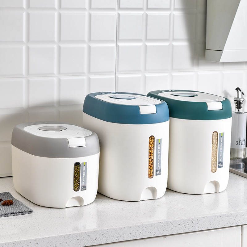 5/10kg Rice Storage Box Rice Bucket Rice Storage Container Kitchen Rice ...