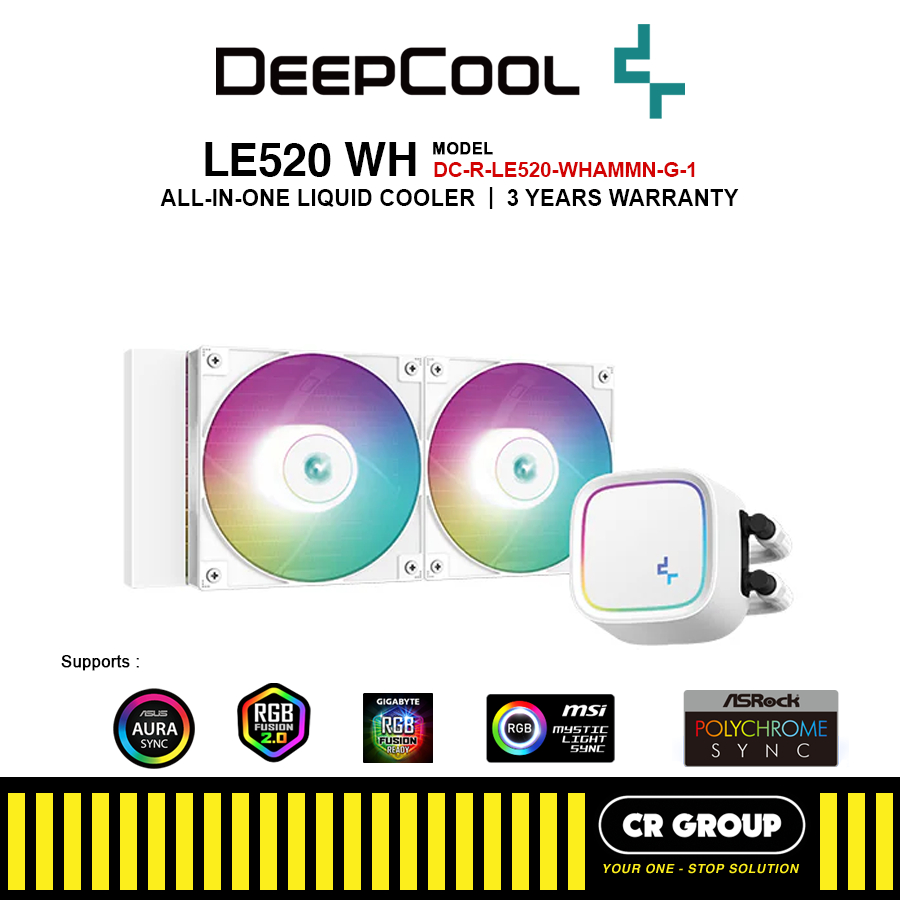 DEEPCOOL LE520 ARGB Liquid CPU Cooler - 2400 RPM Pump Speed - 4-Pin PWM/3-Pin RGB (3Yrs Warranty ...