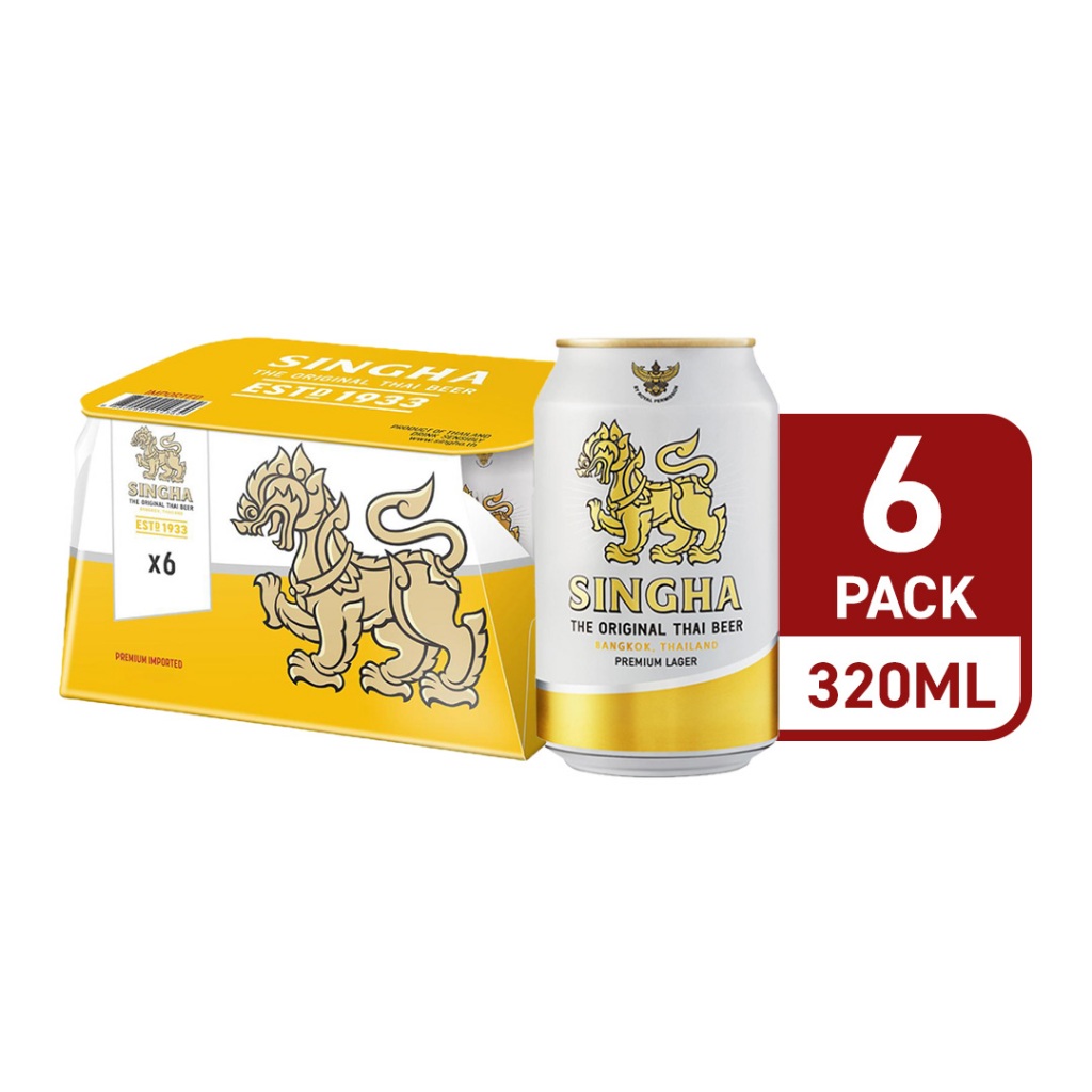 Singha Premium Lager Beer Can (6x320ml) | Shopee Singapore