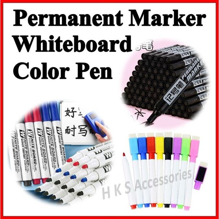 Permanent Marker Pen / Whiteboard Marker / Black Red Blue Color ...