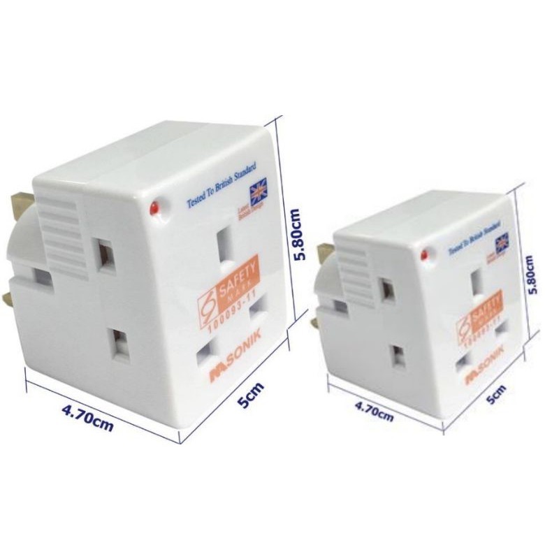 Nasonik Adapter 3 Way with 2-Pin Direct with SINGAPORE Safety Mark ...