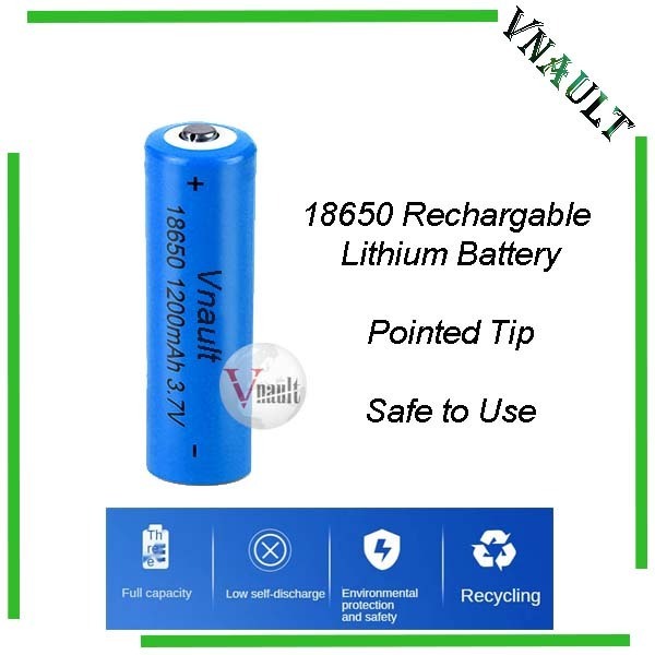 Vnault 18650 3.7V 18650 1200mAh Lithium Rechargeable Battery Discharge ...