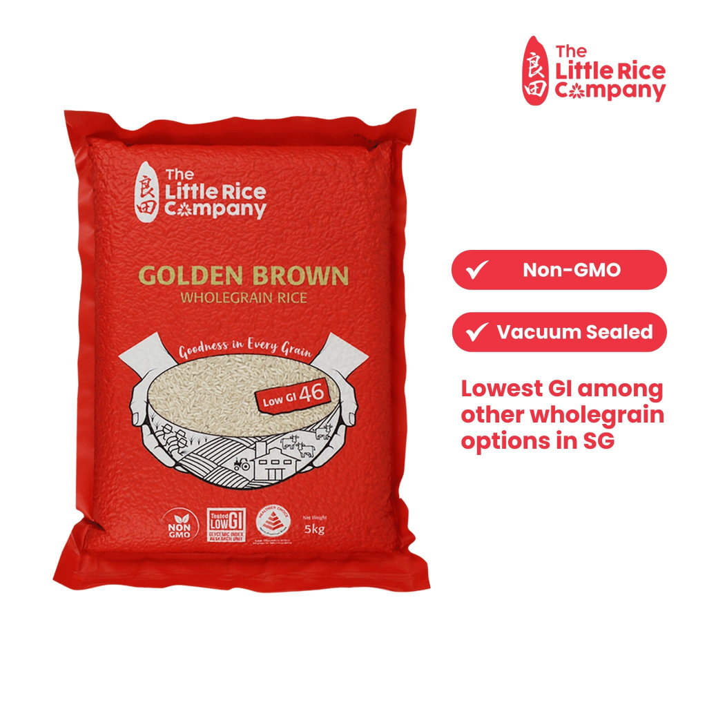 The Little Rice Co. Low GI Brown Rice 5kg - Non-GMO, Vacuum Sealed ...