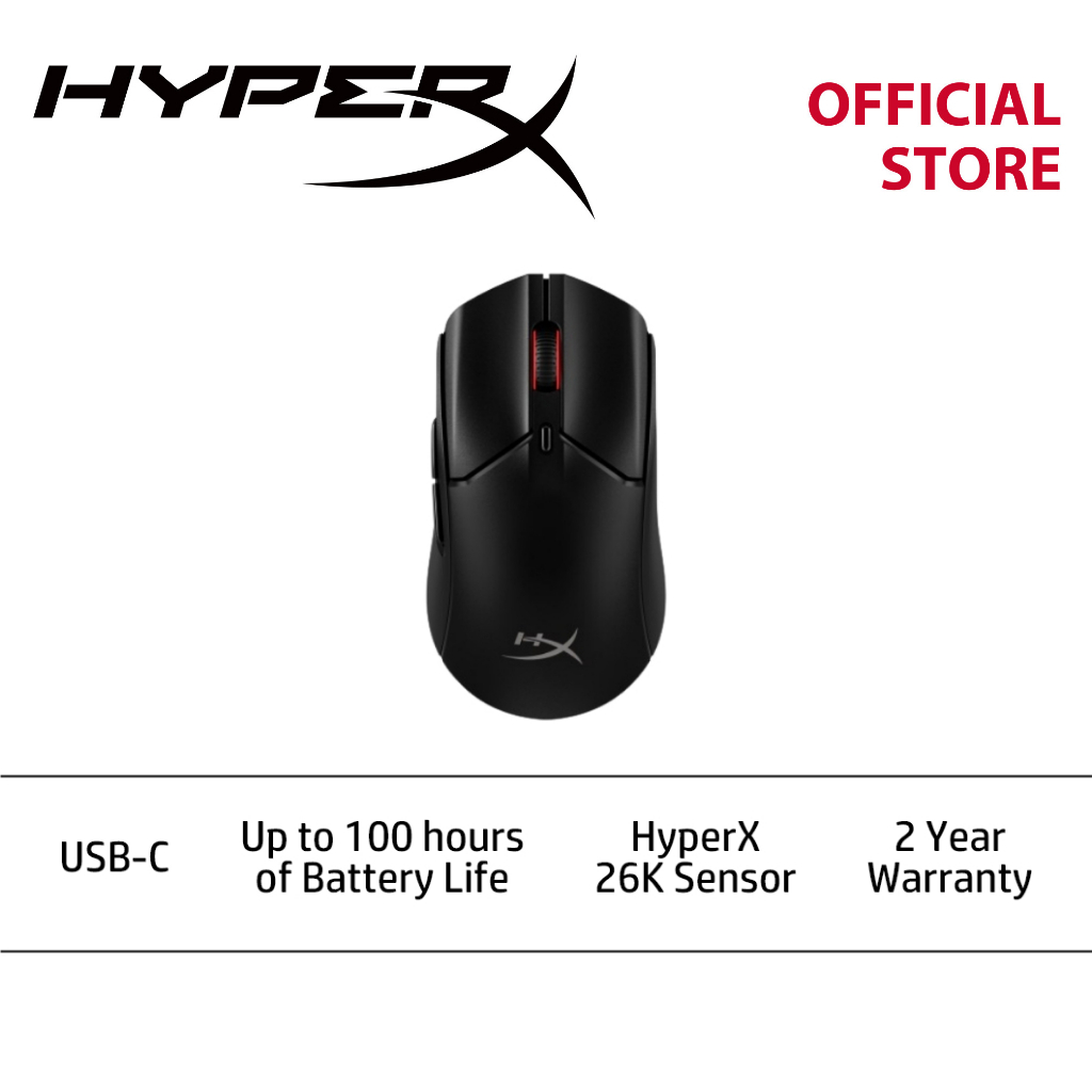 HyperX Pulsefire Haste 2, Black / White (6N0A9AA) Gaming Wireless 26000 ...