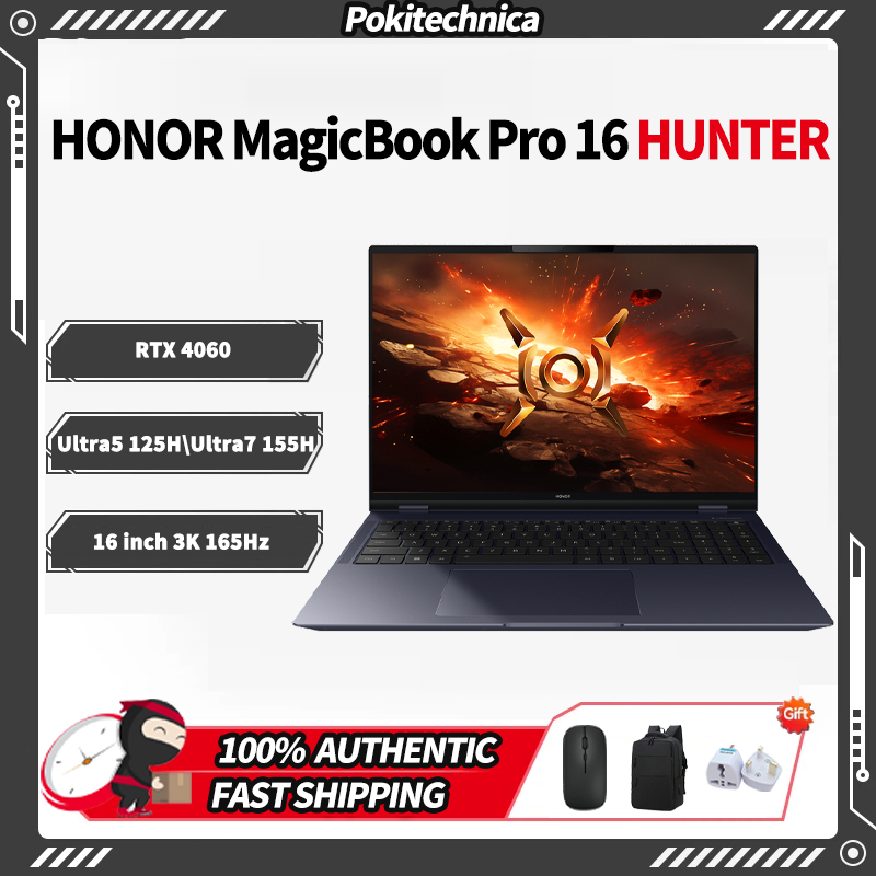 HONOR MagicBook Pro 16 HUNTER Gaming Laptop RTX 4060 Ultra5 125H Ultra7 155H 16inch 3K 165Hz ...